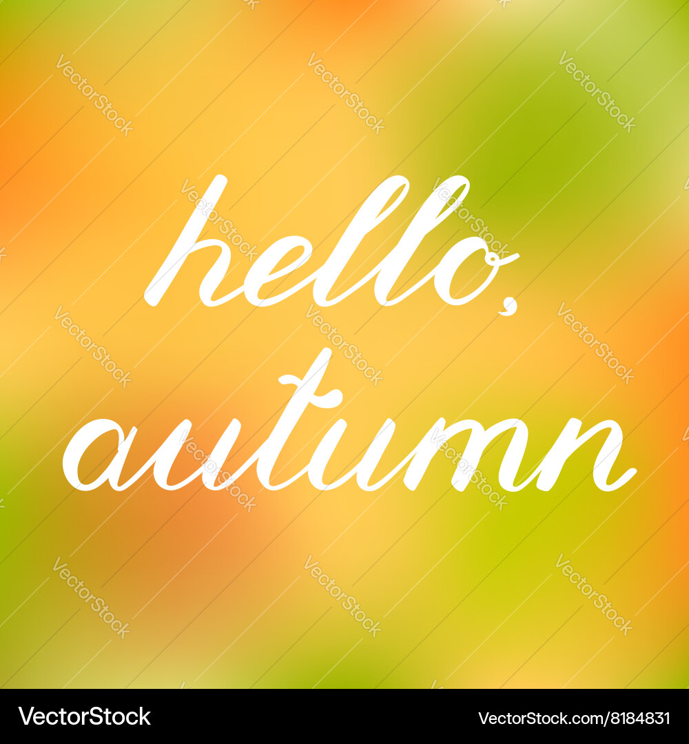 Hello autumn handwritten brush lettering Vector Image
