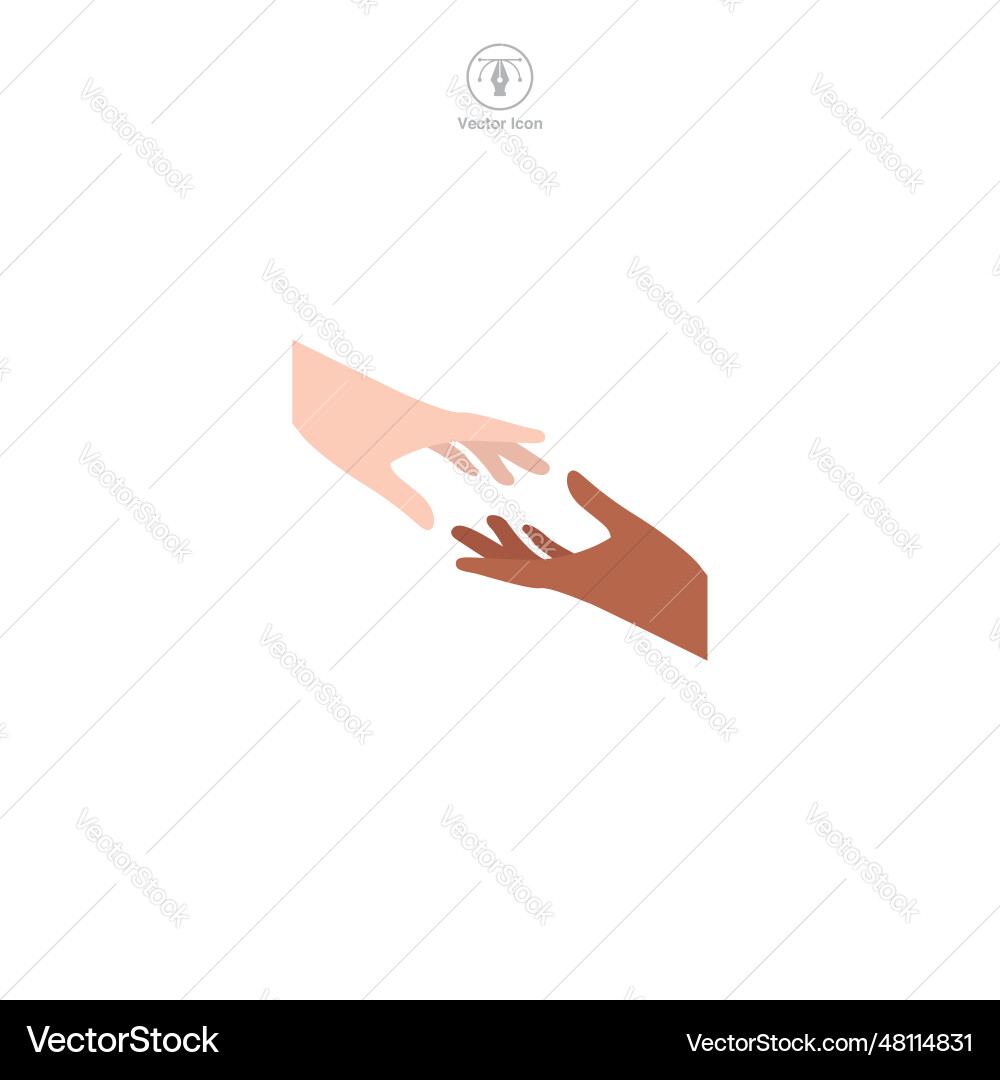 Helping hand icon symbol isolated on white Vector Image
