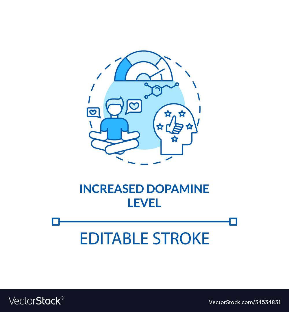 Increased dopamine level concept icon Royalty Free Vector Increased dopamine level concept icon Royalty Free Vector