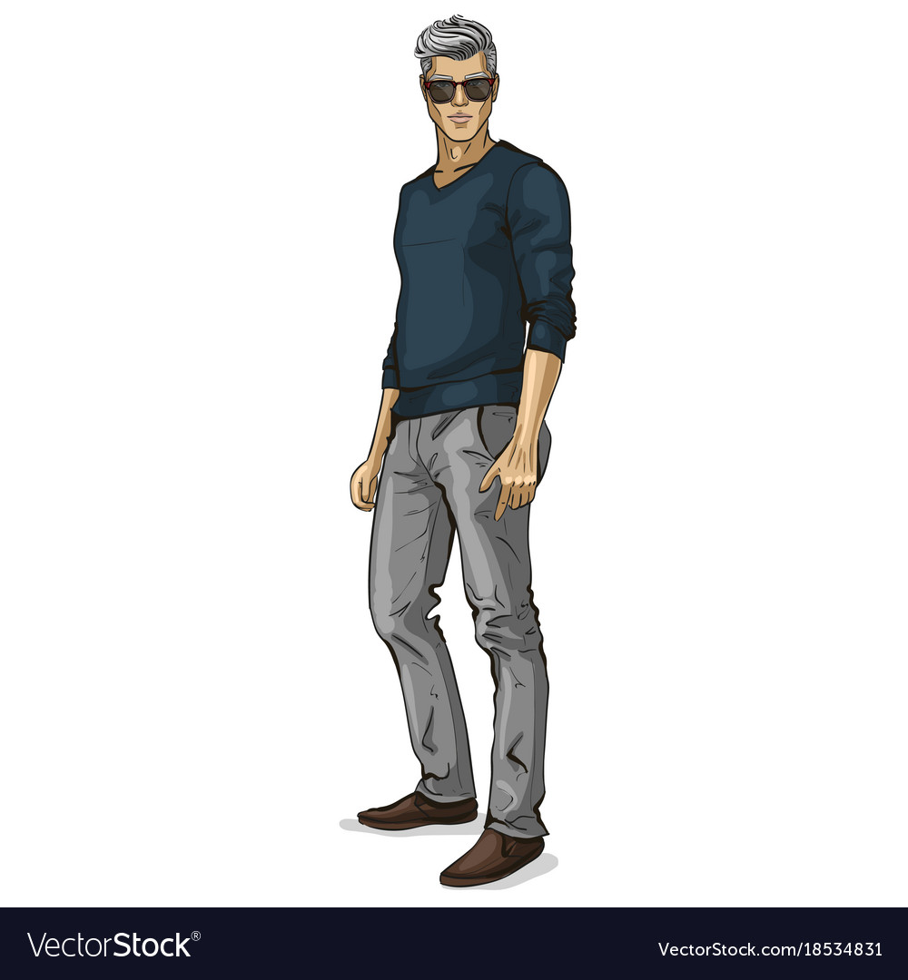 Man model Royalty Free Vector Image - VectorStock
