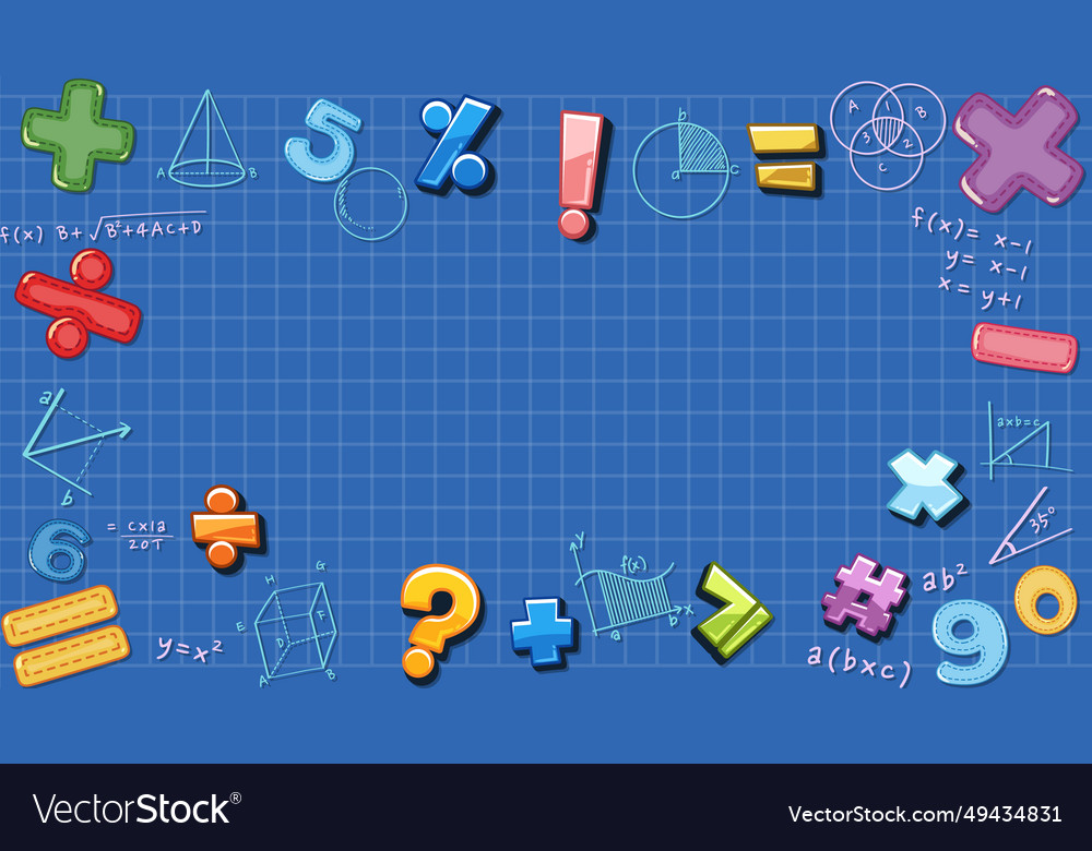 Math tools formula border notebook with checkered Vector Image