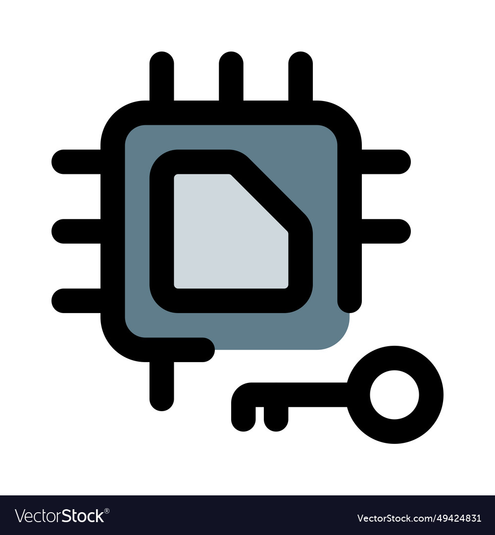 Microchip With Lock Feature For Encryption Vector Image