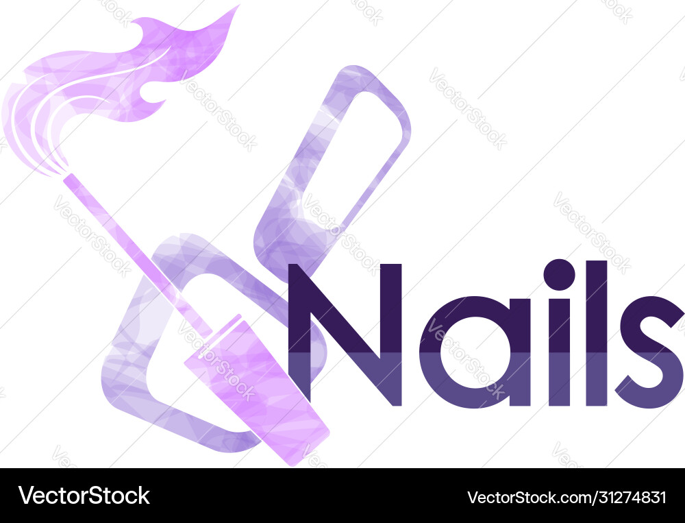 Nails manicure symbol for stylist Royalty Free Vector Image