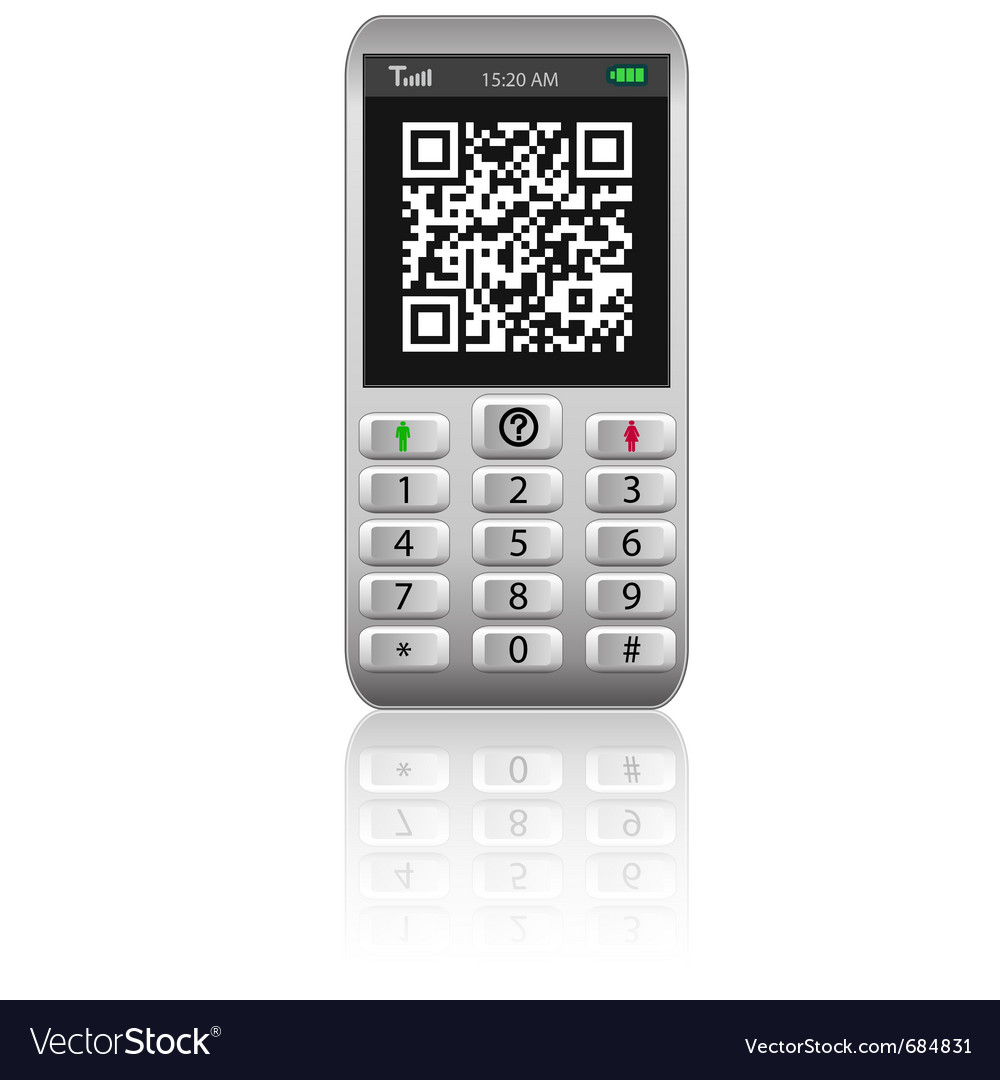 Smartphone with qr code Royalty Free Vector Image