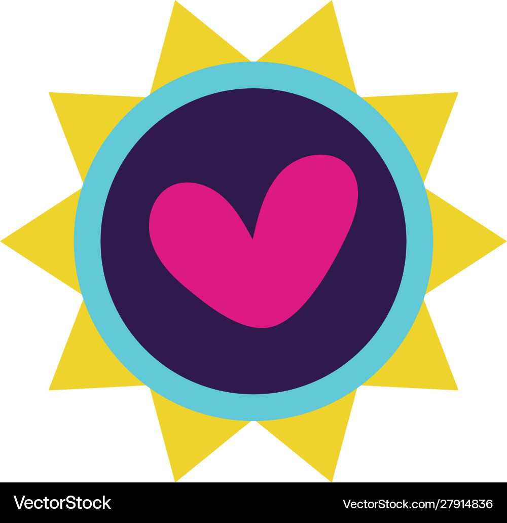 Beautiful flower with heart decorative icon Vector Image