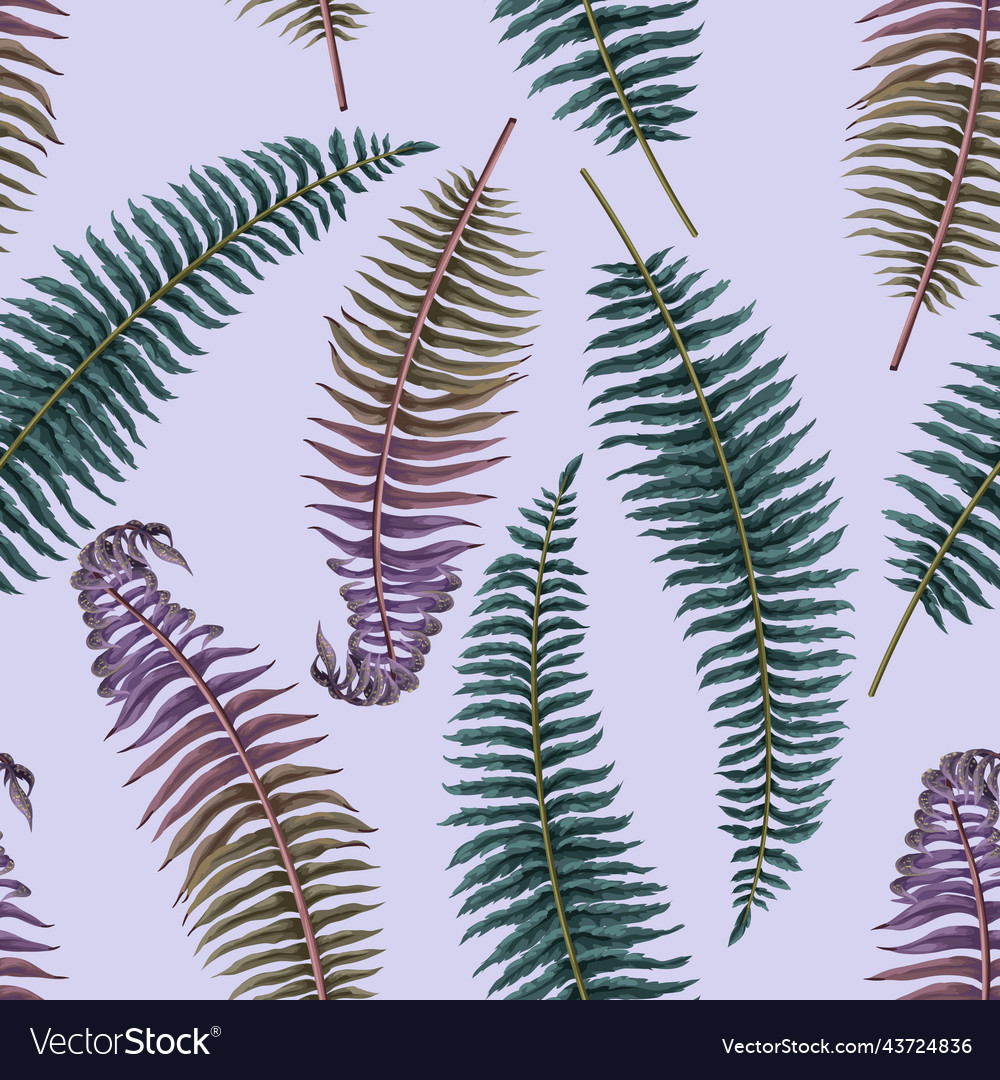 Botanical seamless pattern with ferns Royalty Free Vector