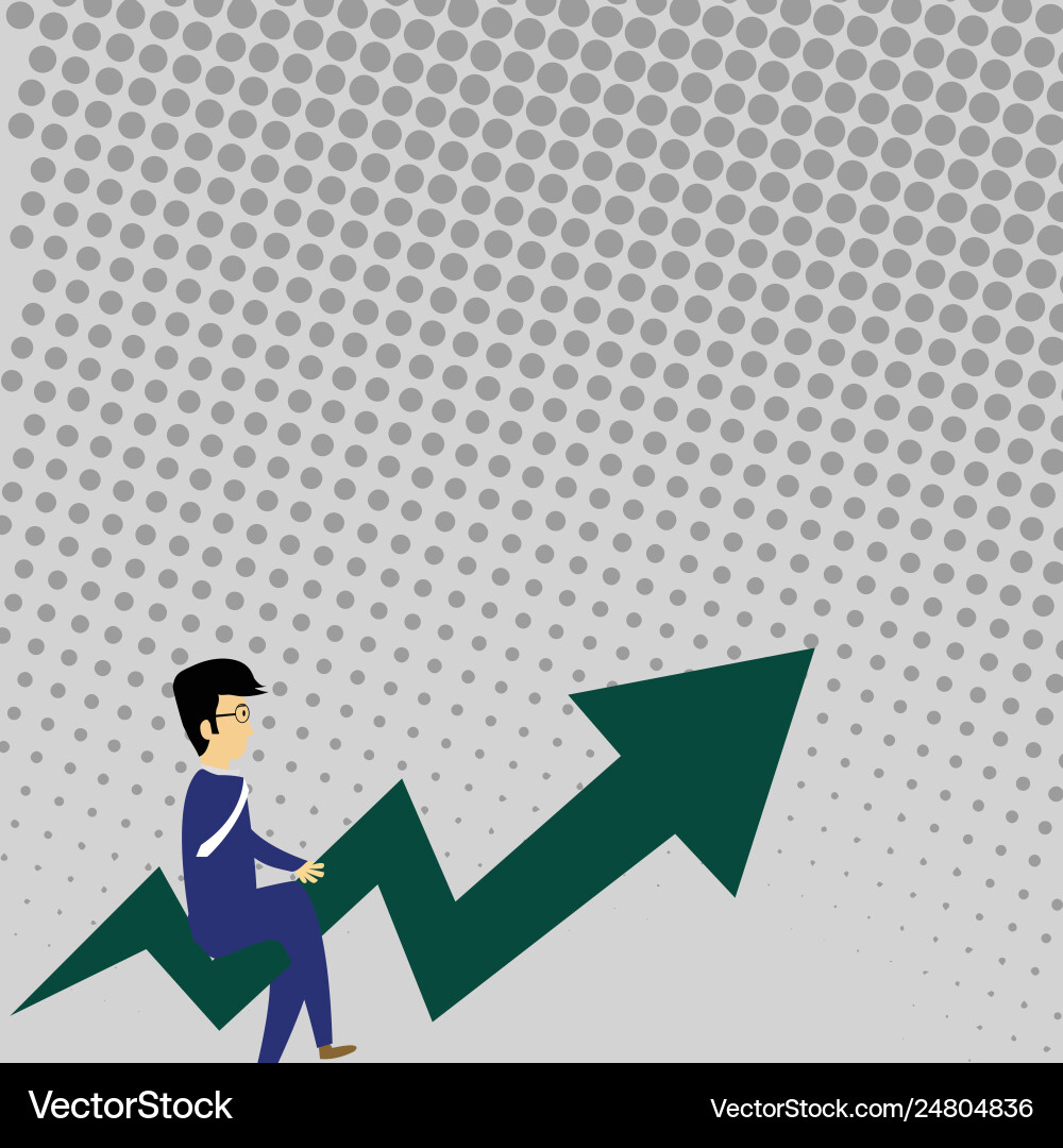 Businessman with eyeglasses riding Royalty Free Vector Image