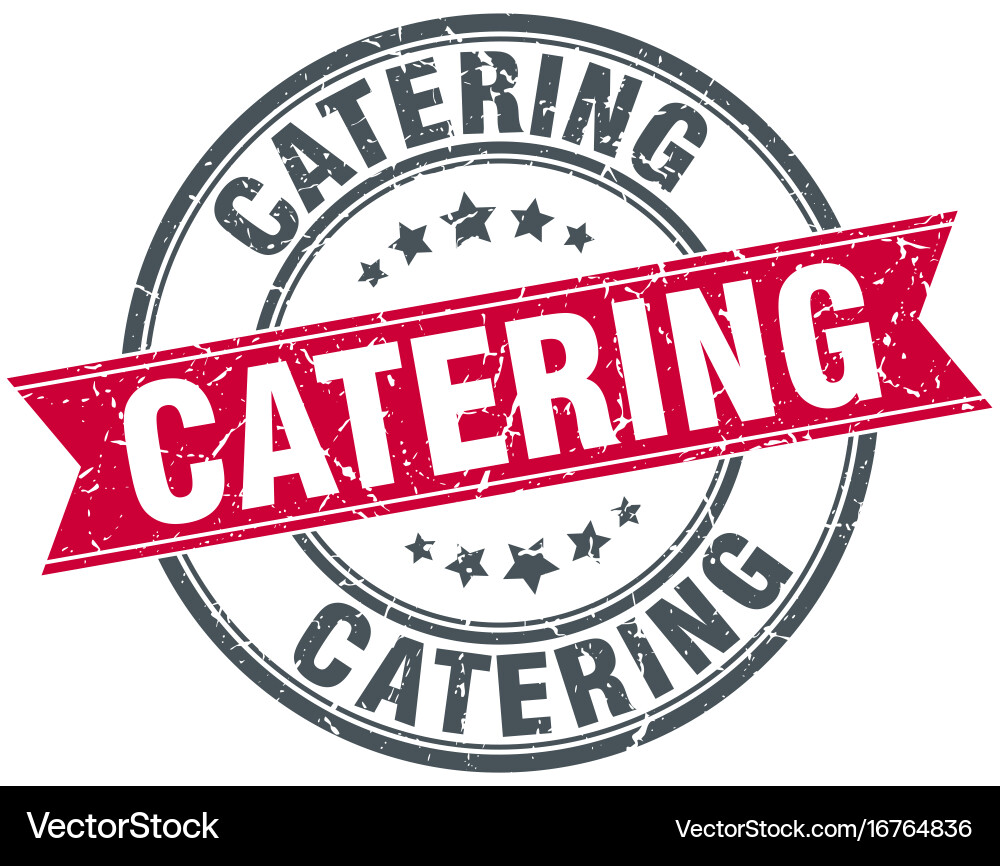 Catering round grunge ribbon stamp Royalty Free Vector Image