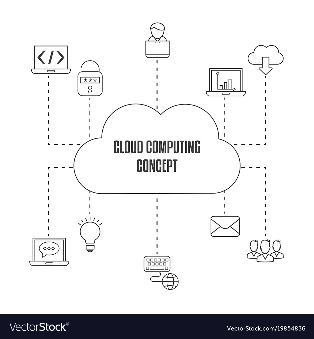 Cloud computing technology computing Royalty Free Vector