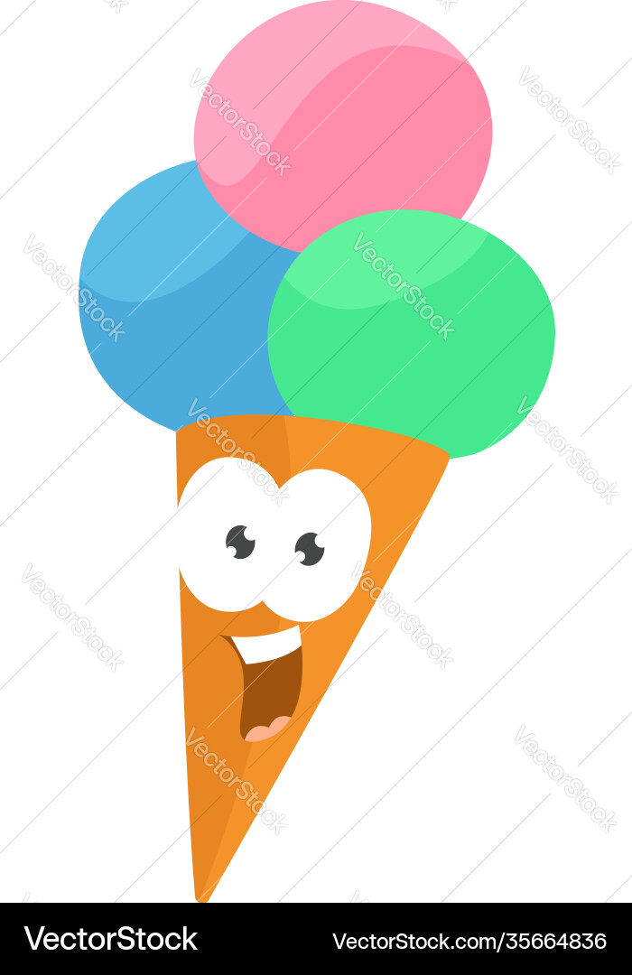 Colorful ice cream on a white background Vector Image