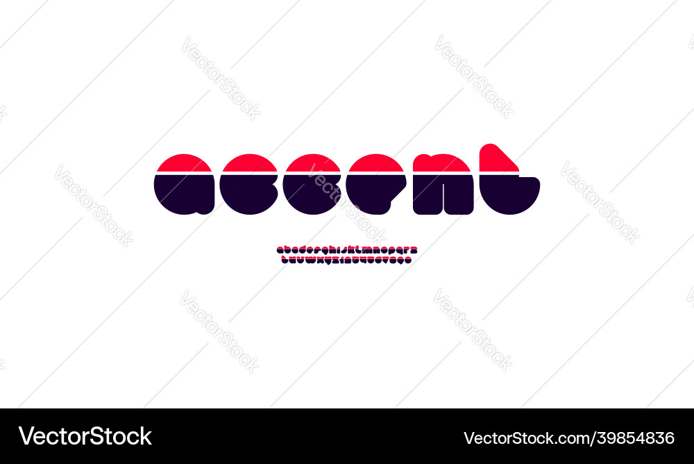 Cut rounded font trendy cartoon alphabet Vector Image
