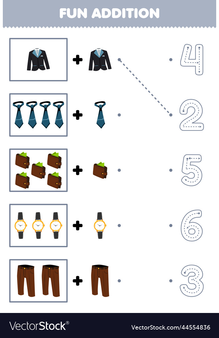 Education game for children fun addition Vector Image