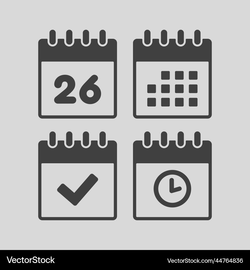 Icon calendar number 26 agenda app timer done Vector Image