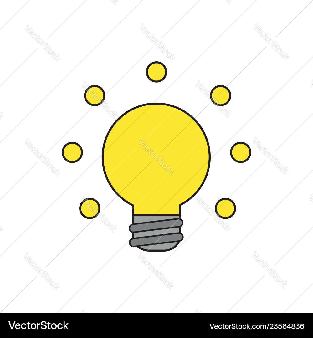 Icon concept of glowing light bulb colored Vector Image