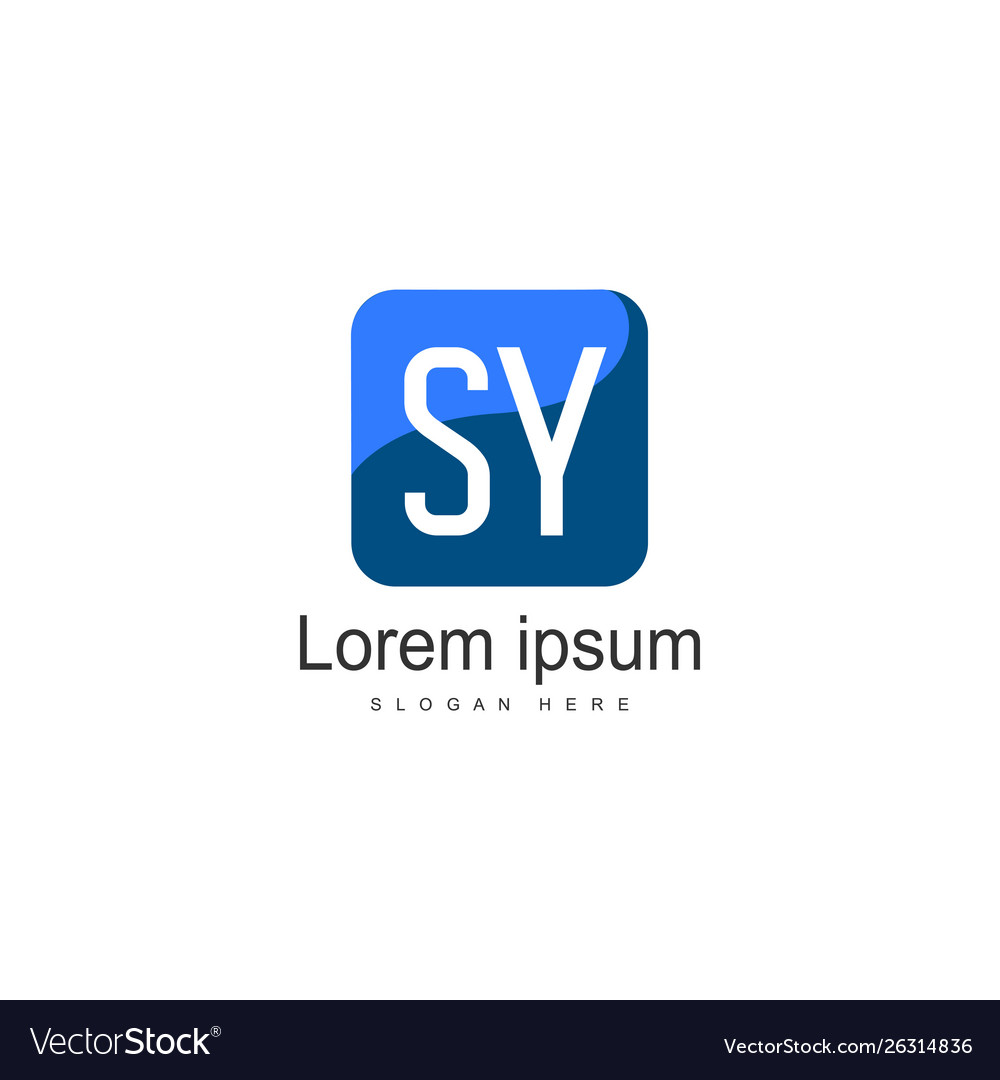 Initial sy logo template with modern frame Vector Image