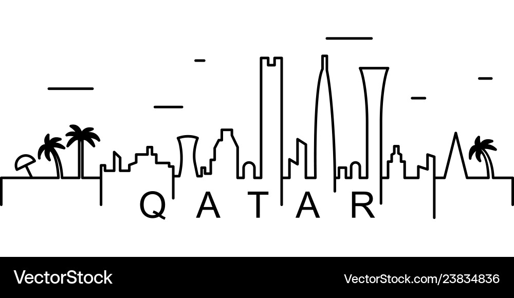 Qatar outline icon can be used for web logo Vector Image