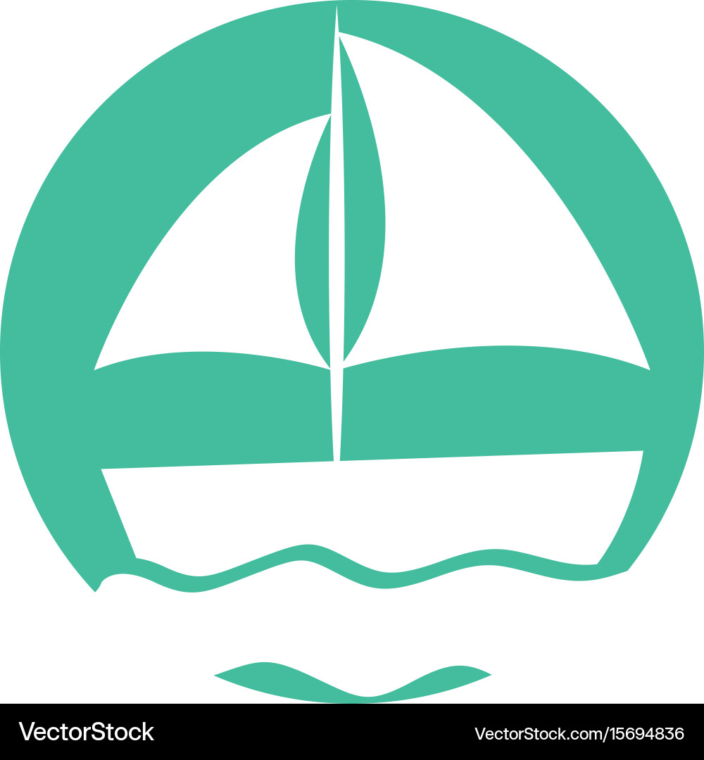 Sailboat sea isolated icon Royalty Free Vector Image