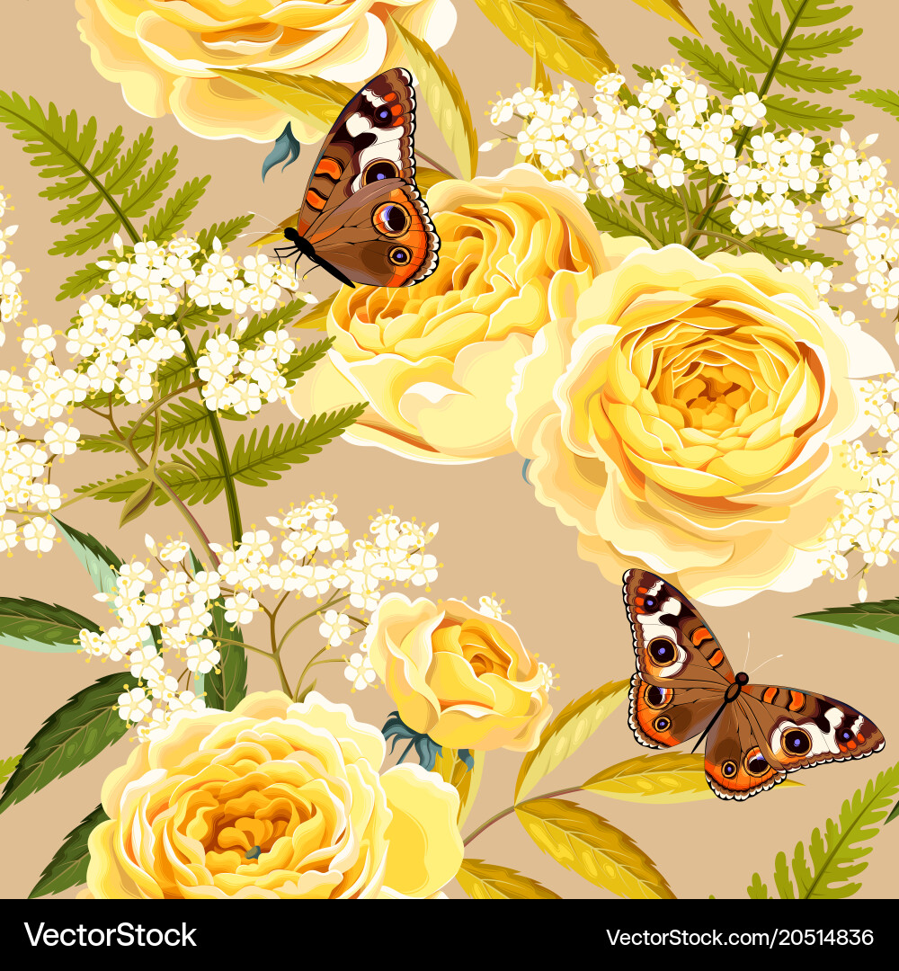 Seamless vintage flowers Royalty Free Vector Image