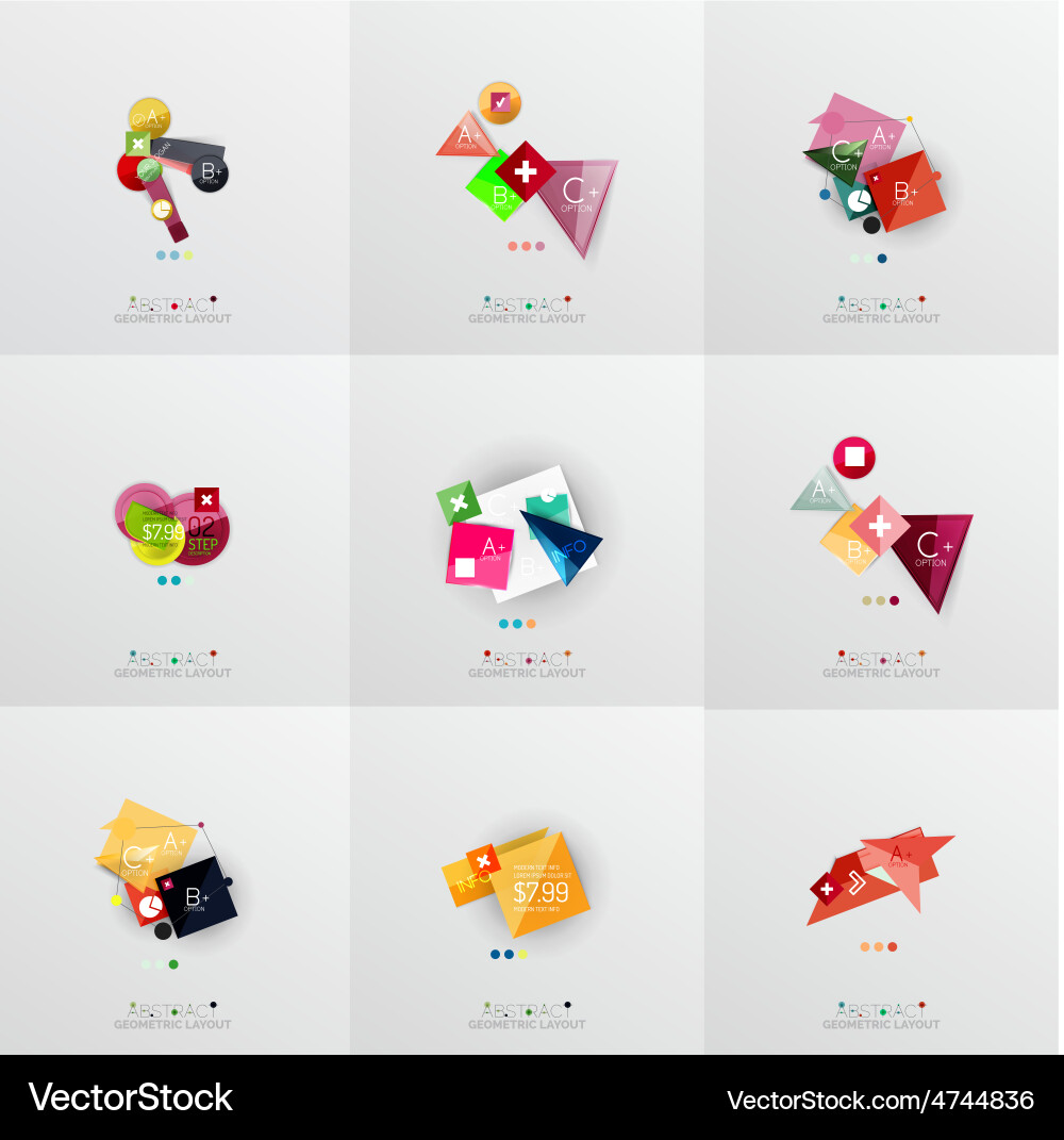 Set of paper graphic layouts Royalty Free Vector Image