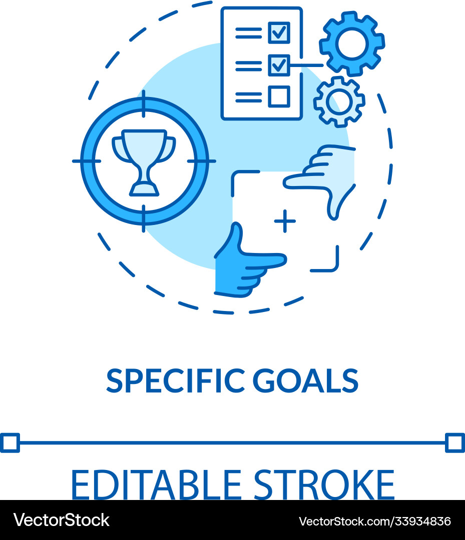 Specific goals concept icon Royalty Free Vector Image
