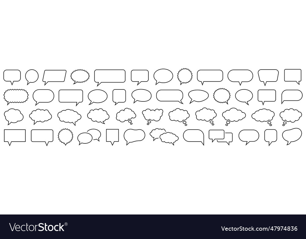 Speech bubble set talk cloud Royalty Free Vector Image