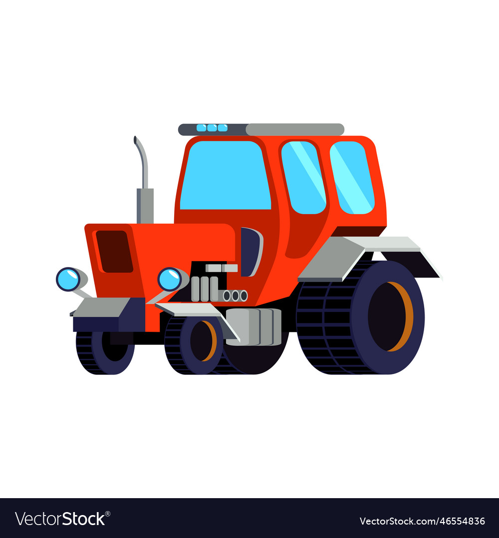 Tractor flat icon Royalty Free Vector Image - VectorStock