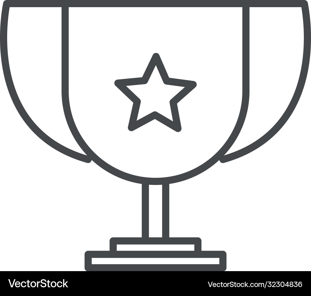 Trophy award success competition line style icon Vector Image