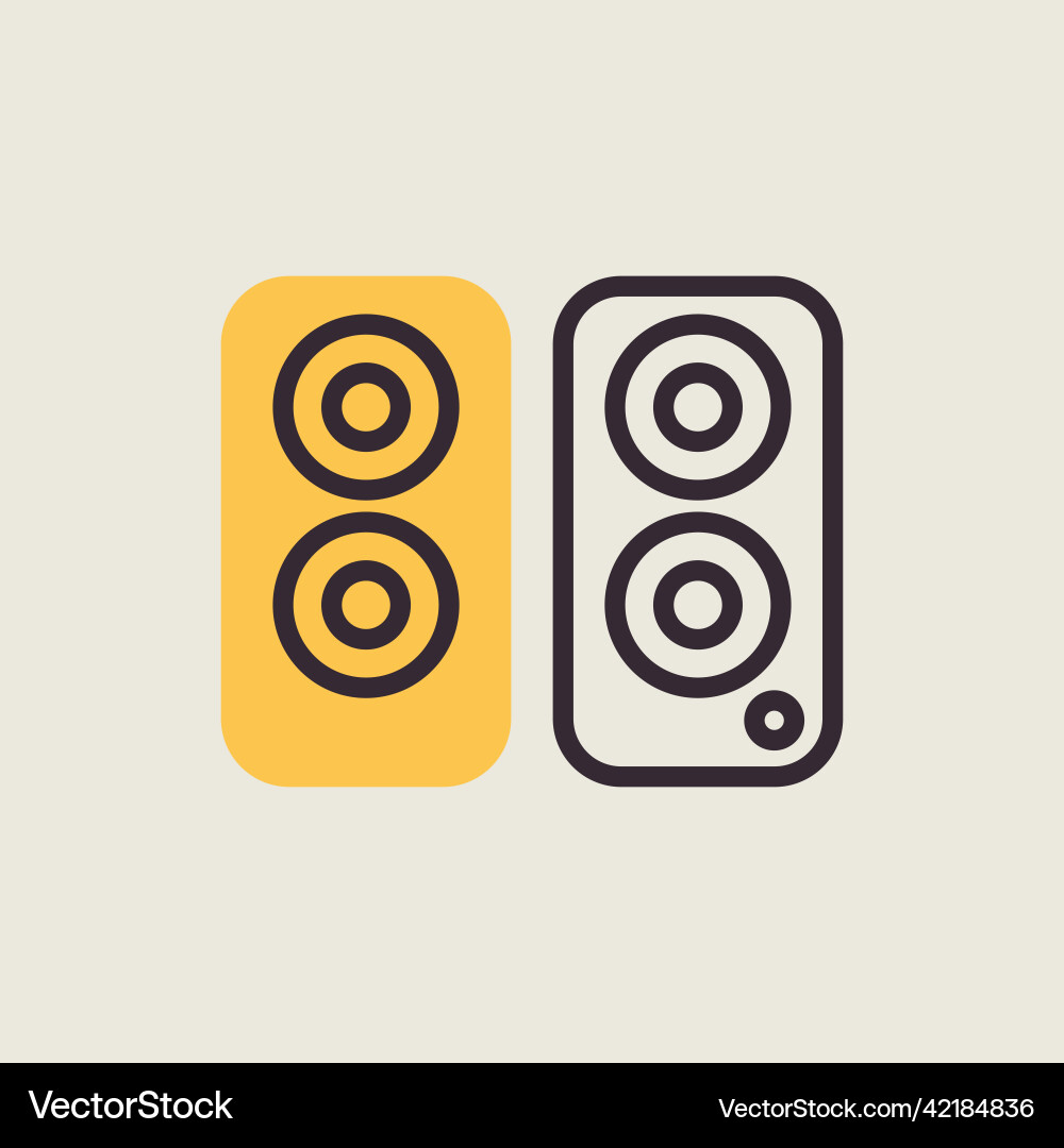 Two acoustic speaker icon graph symbol for music Vector Image