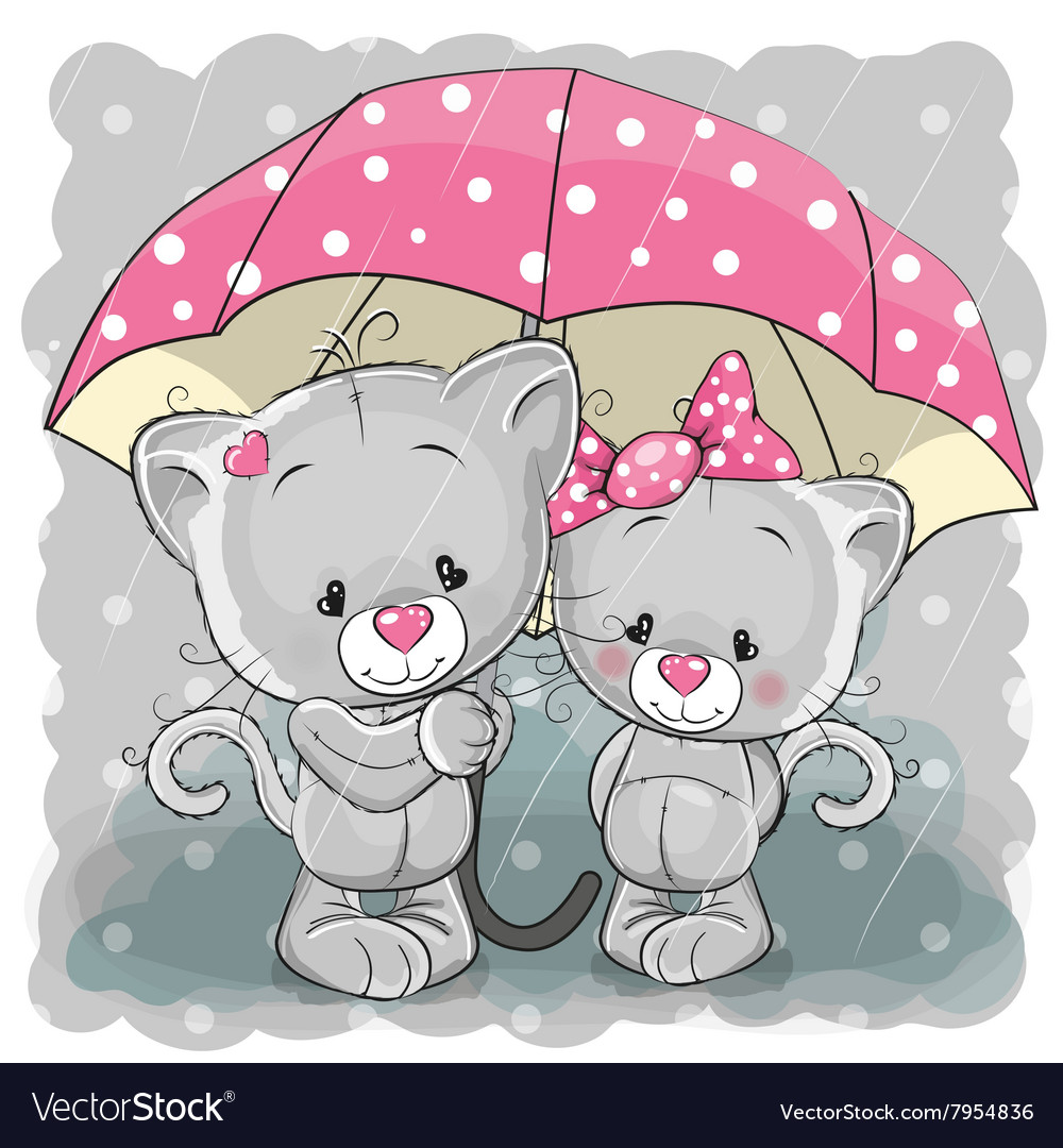 Two cute kittens Royalty Free Vector Image - VectorStock