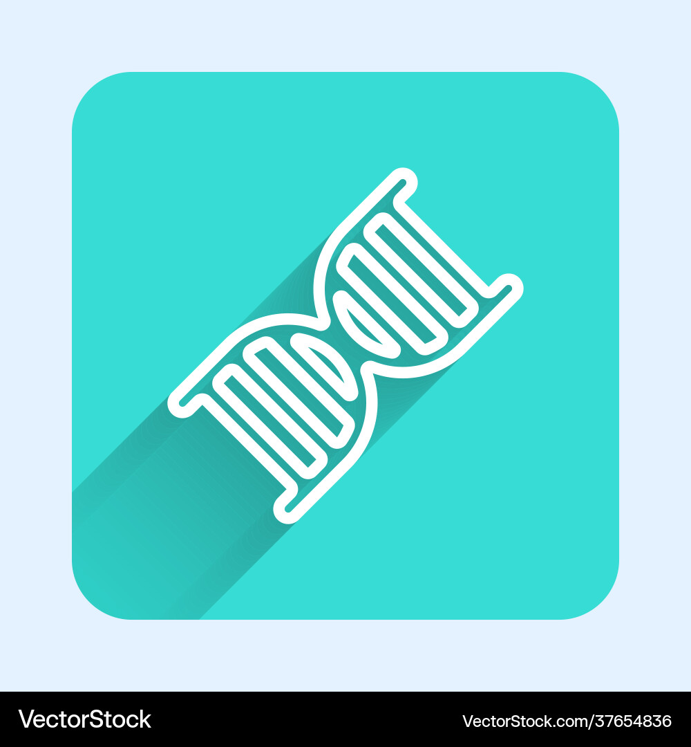 White line dna symbol icon isolated with long Vector Image