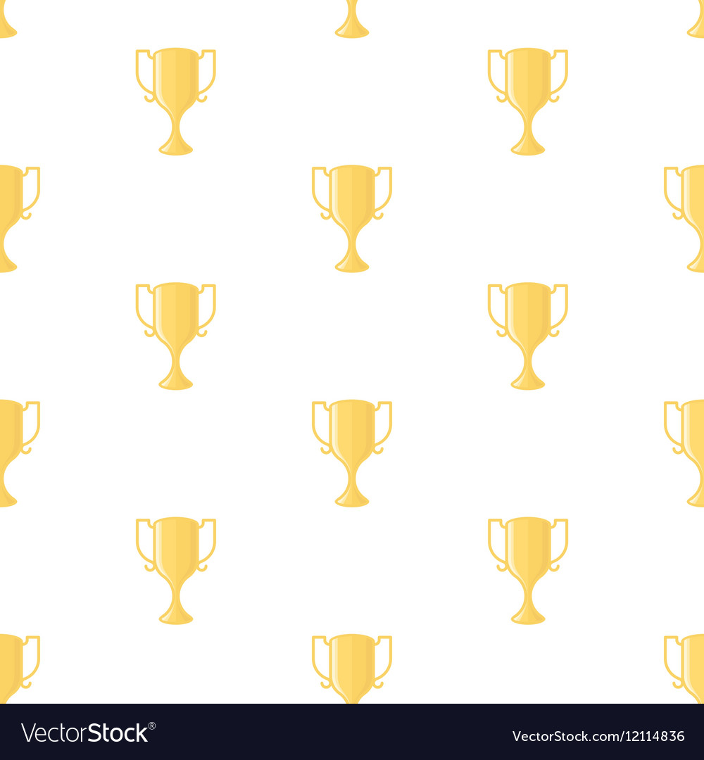 Winner cup trophy seamless pattern Royalty Free Vector Image