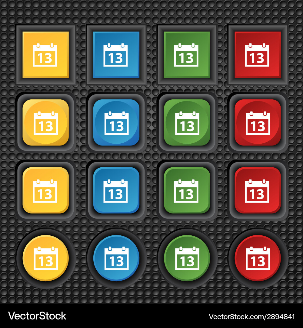 Calendar sign icon days month symbol date button Vector Image