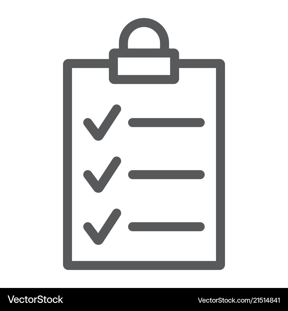 Clipboard line icon office and work board sign Vector Image