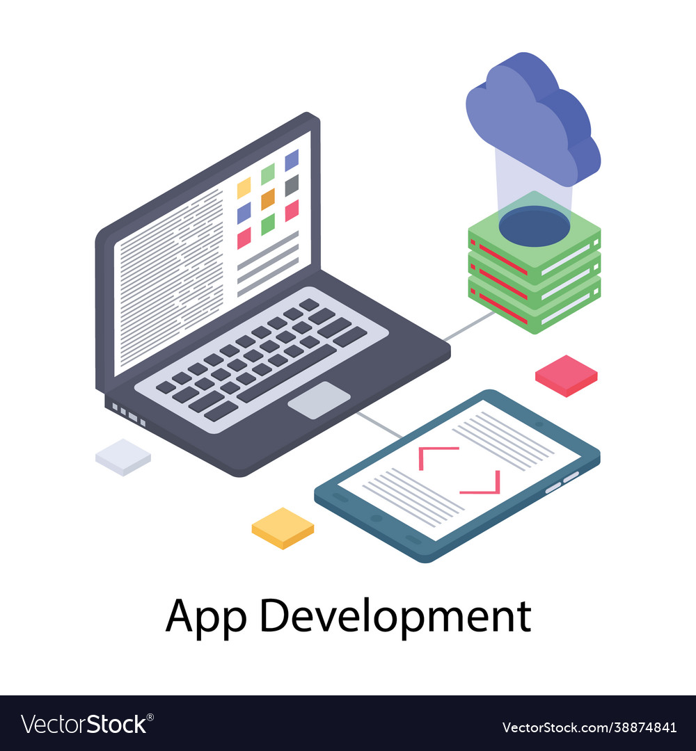 Cloud app development Royalty Free Vector Image