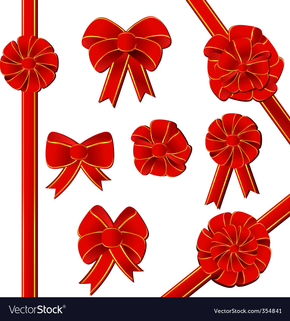 Gift bow set Royalty Free Vector Image - VectorStock