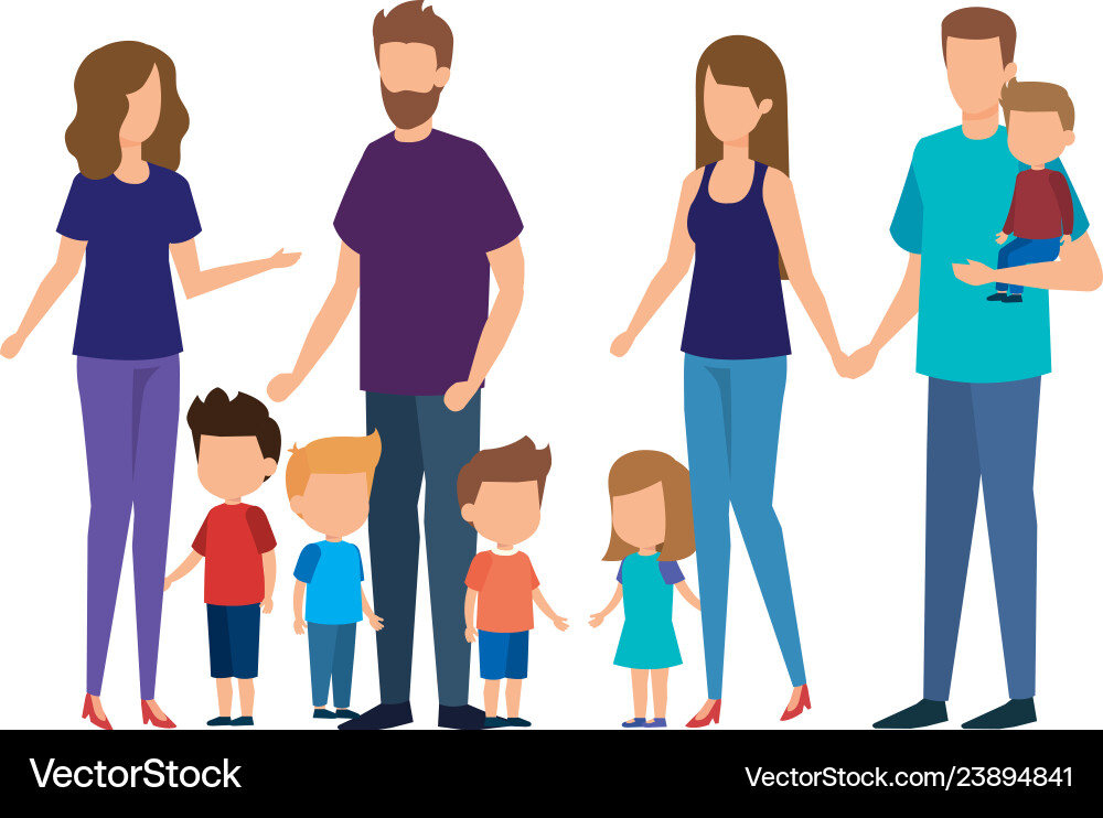 Group of family members Royalty Free Vector Image