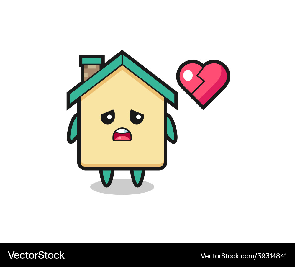 House cartoon is broken heart Royalty Free Vector Image