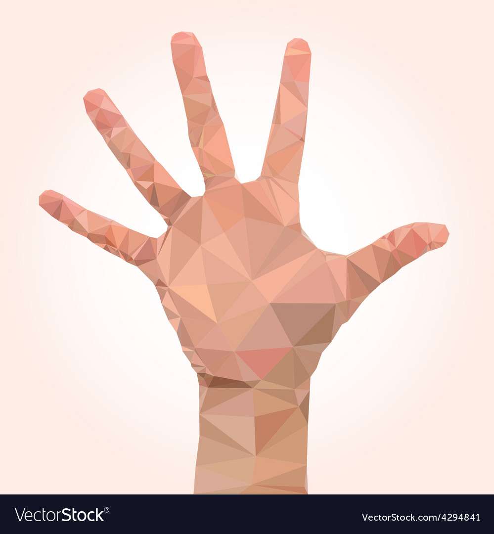 Low poly hand Royalty Free Vector Image - VectorStock