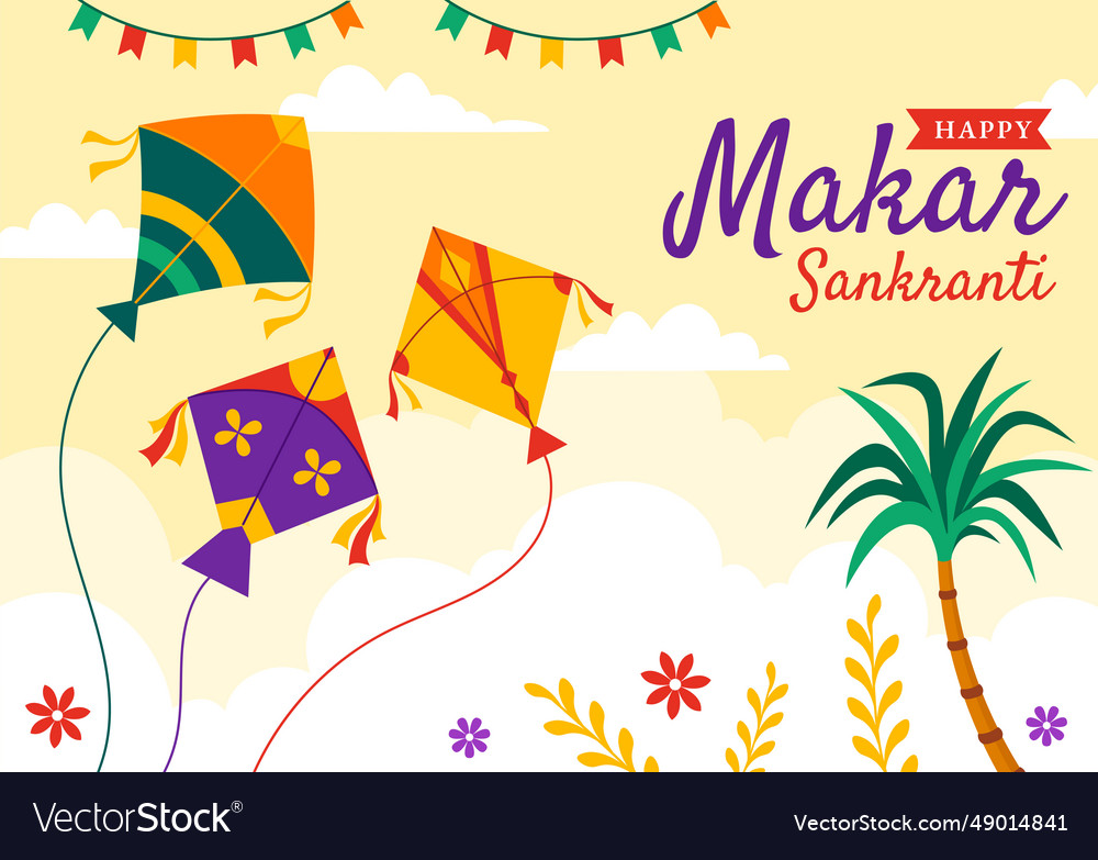 Makar sankranti translation the harvest festival Vector Image