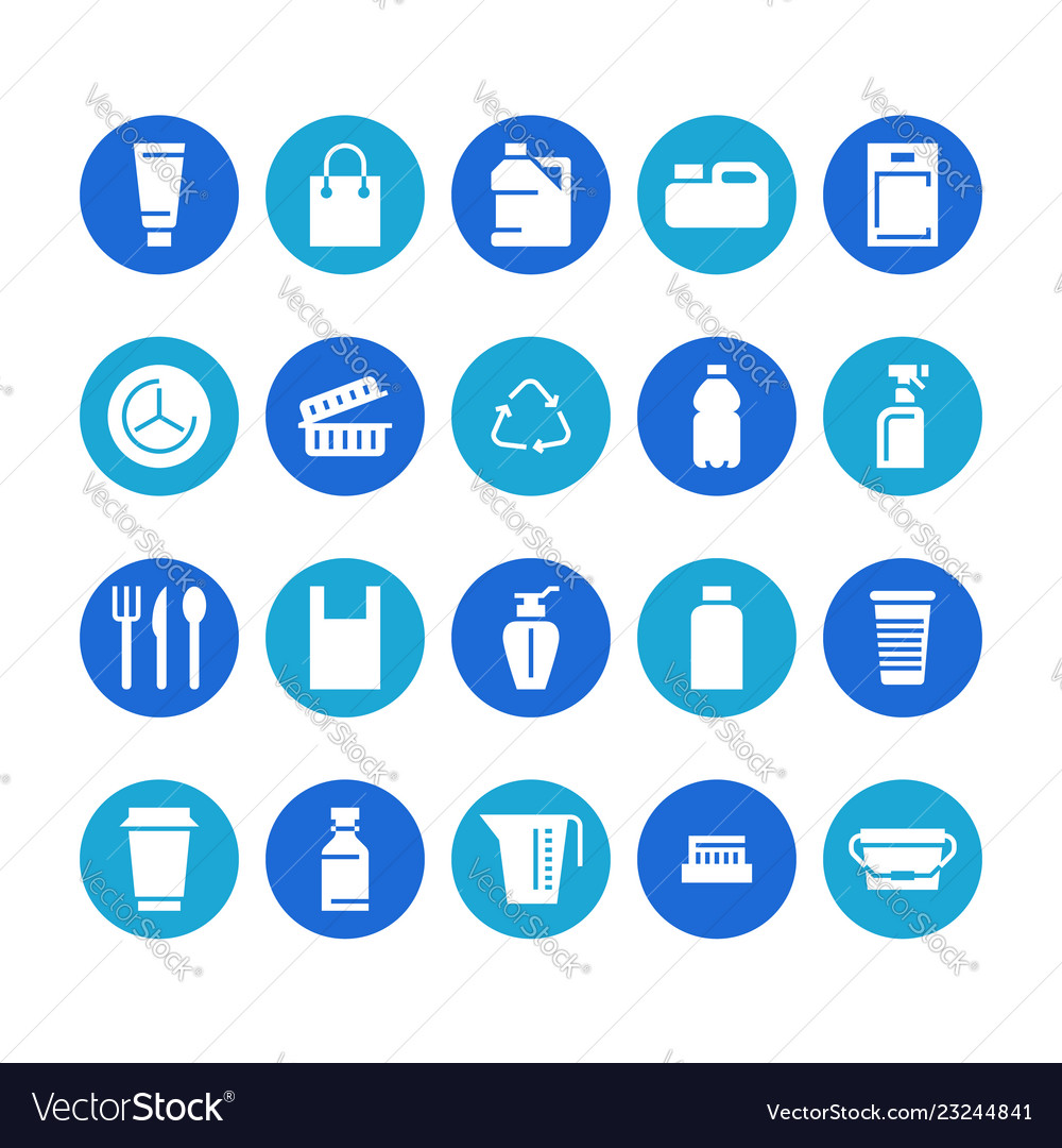 Plastic packaging disposable tableware glyph Vector Image