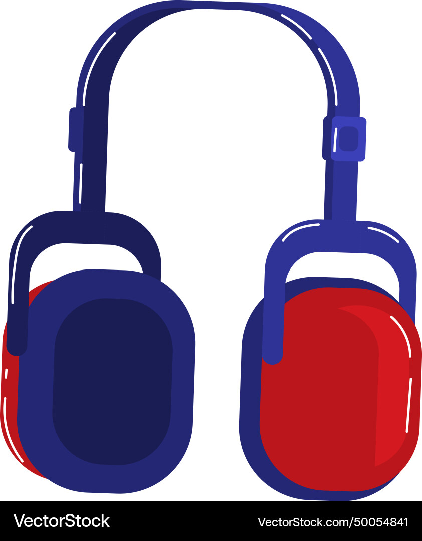 Red and blue over-ear headphones Royalty Free Vector Image