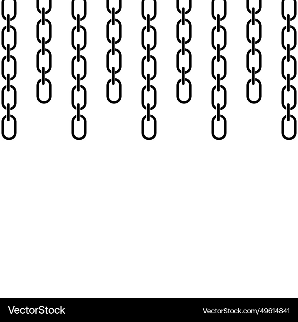 Set of chains hanging from above graphic Vector Image