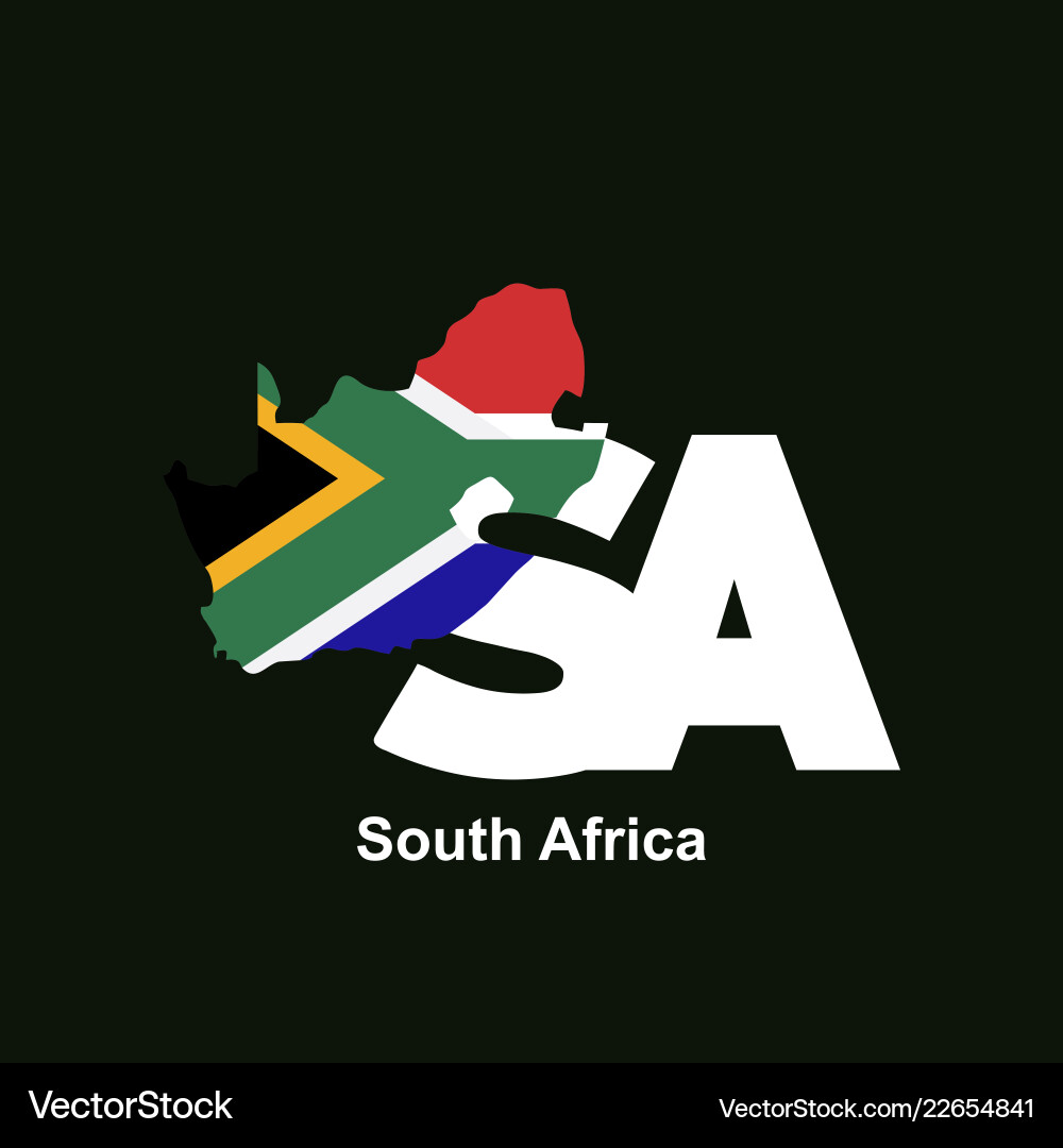 South africa initial letter country with map Vector Image