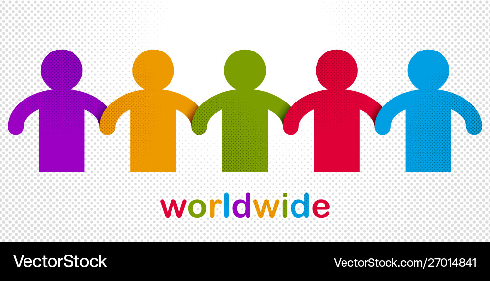 Worldwide people global society concept different Vector Image