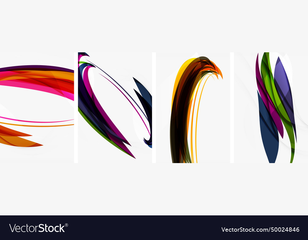 Abstract colorful wave posters for wallpaper Vector Image