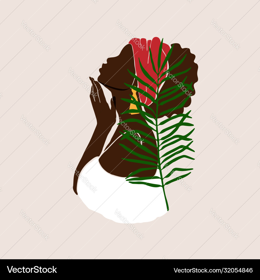 Abstract female profile portrait beautiful Vector Image