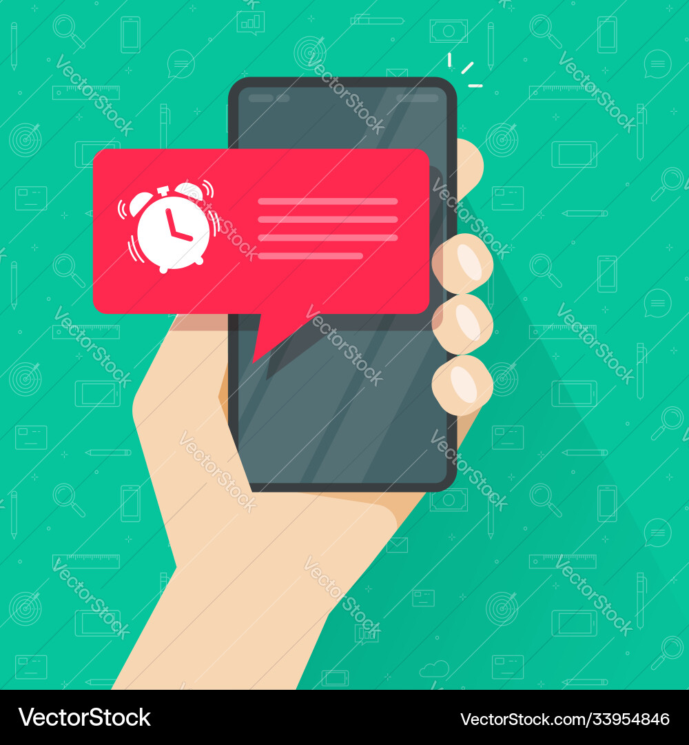Alarm clock reminder message notice to wake up Vector Image