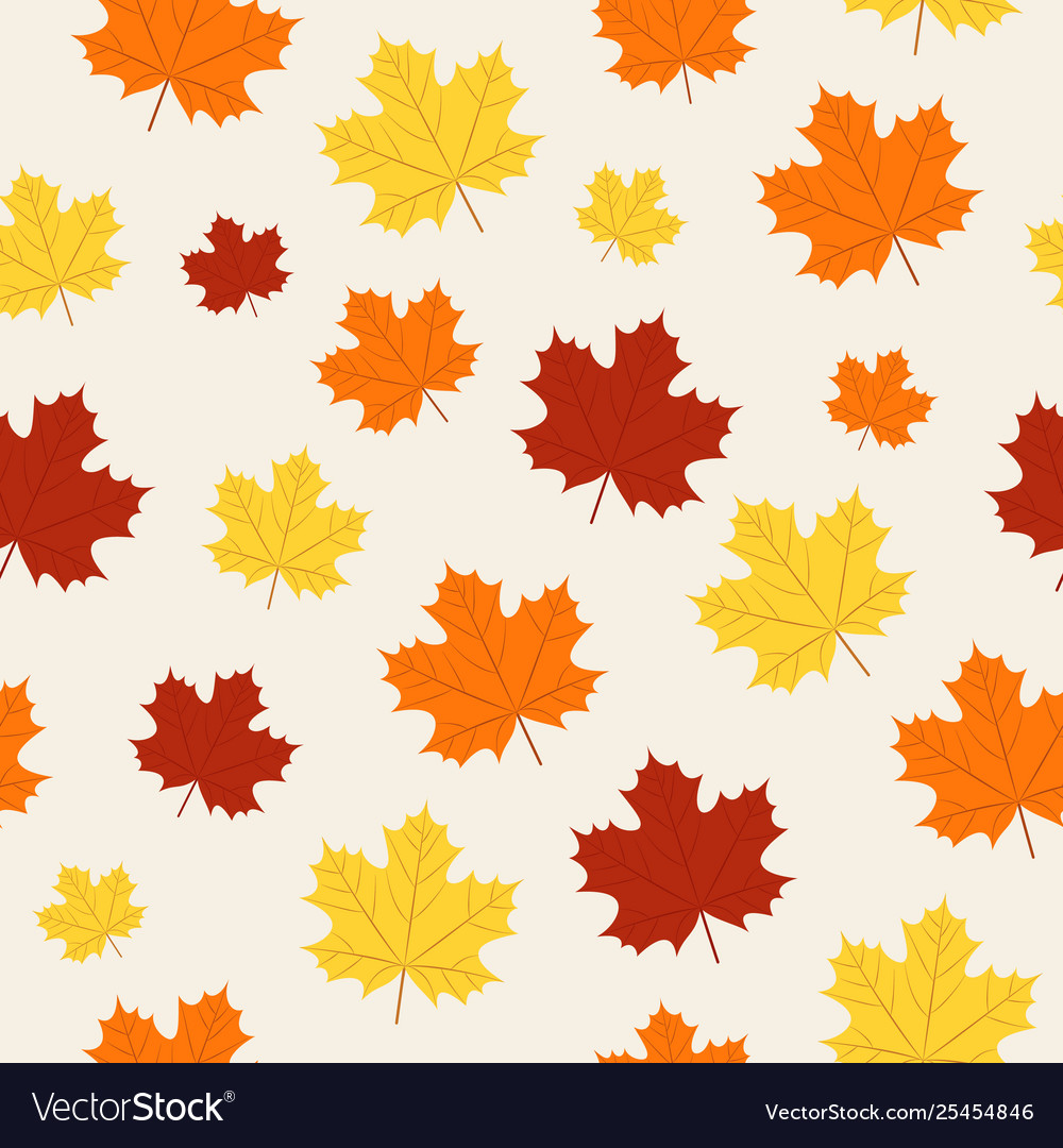 Autumn seamless pattern background with fall Vector Image
