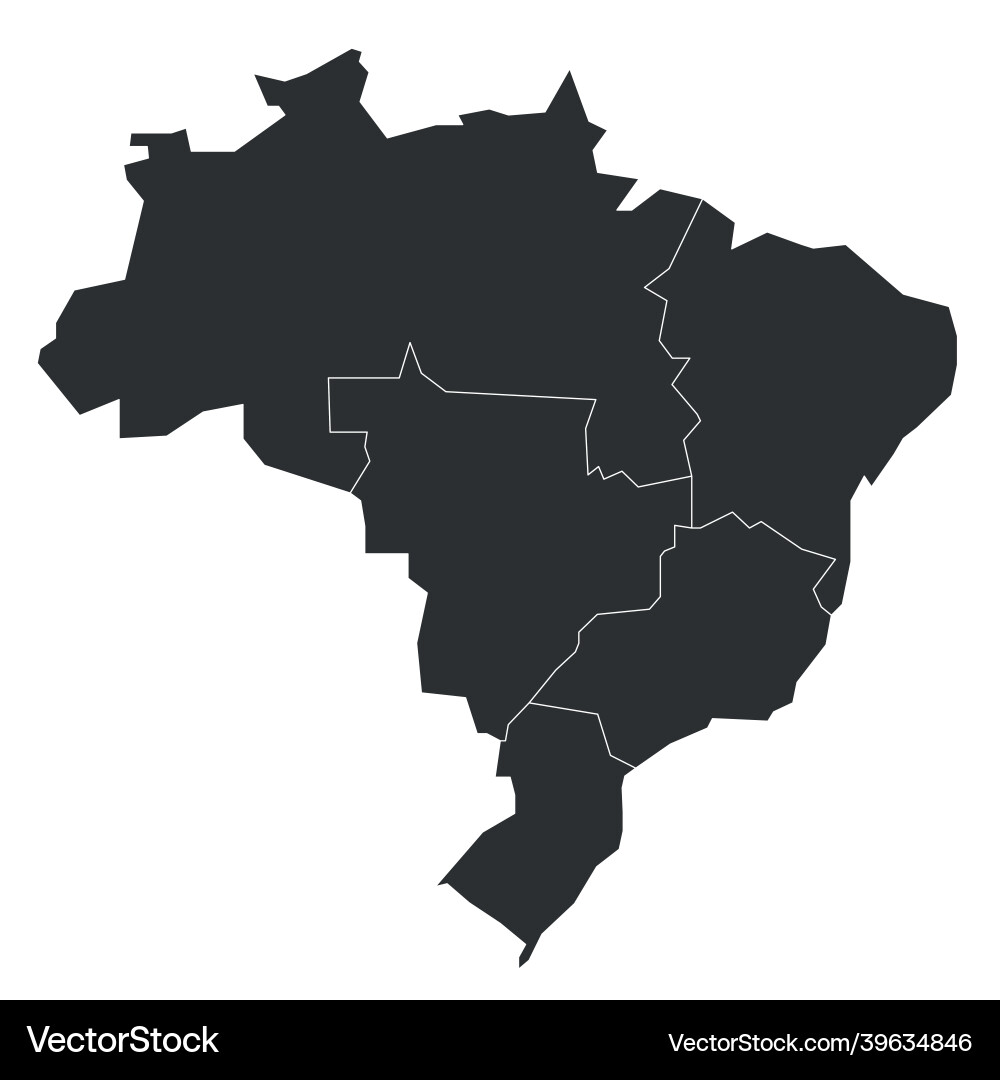 Brazil - map of regions Royalty Free Vector Image