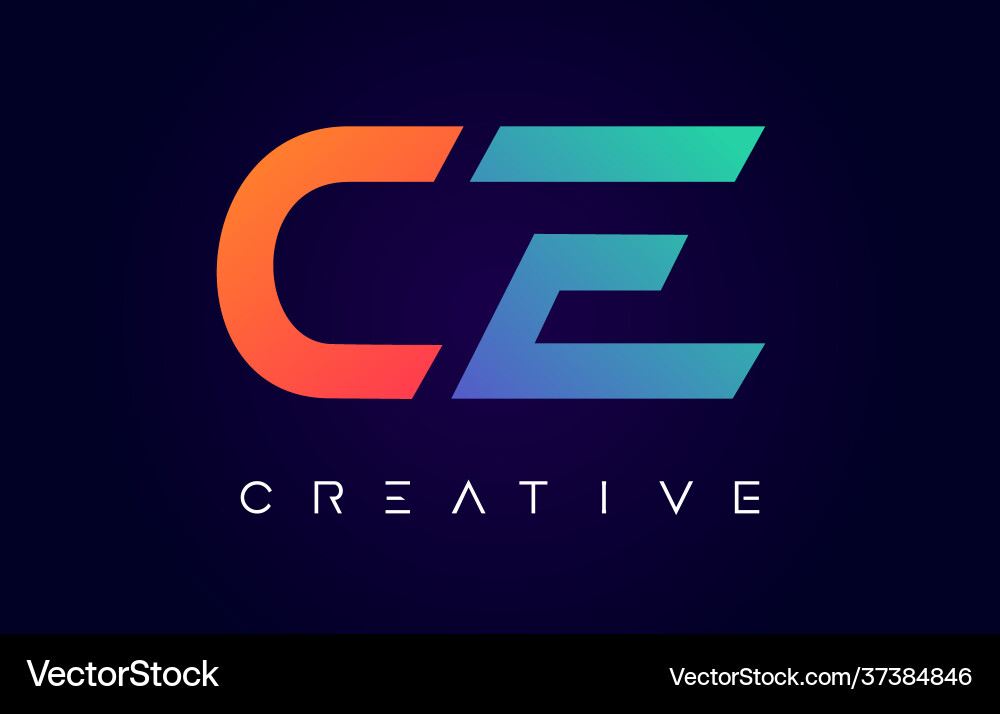 Ce logo letter design with modern creative Vector Image